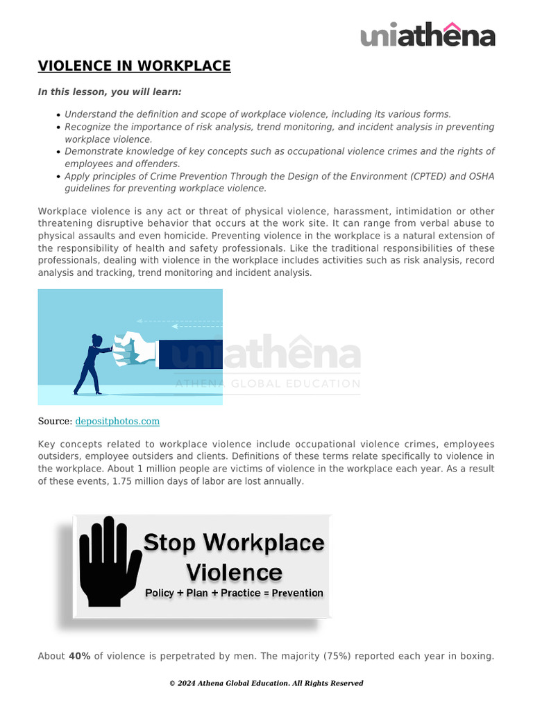 Violence in Workplace | PDF | Violence | Business