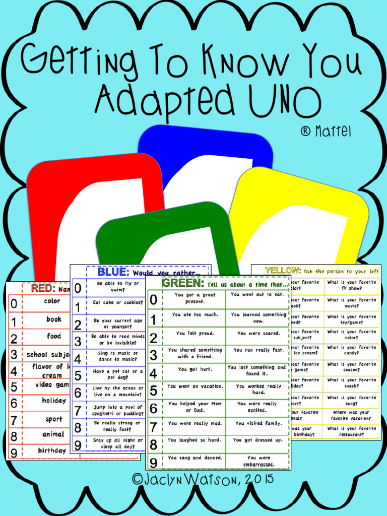 Getting To Know You Uno | PDF