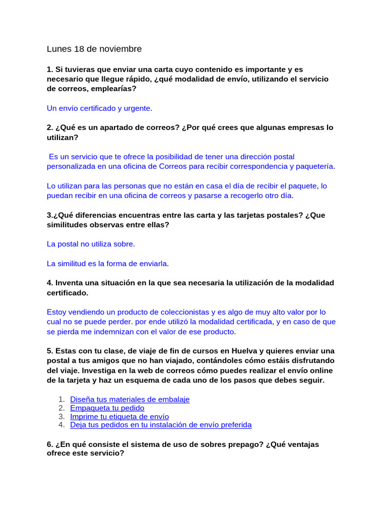 Evaluo Mi Aprendizaje 1 | PDF | Correo | Telegrafía