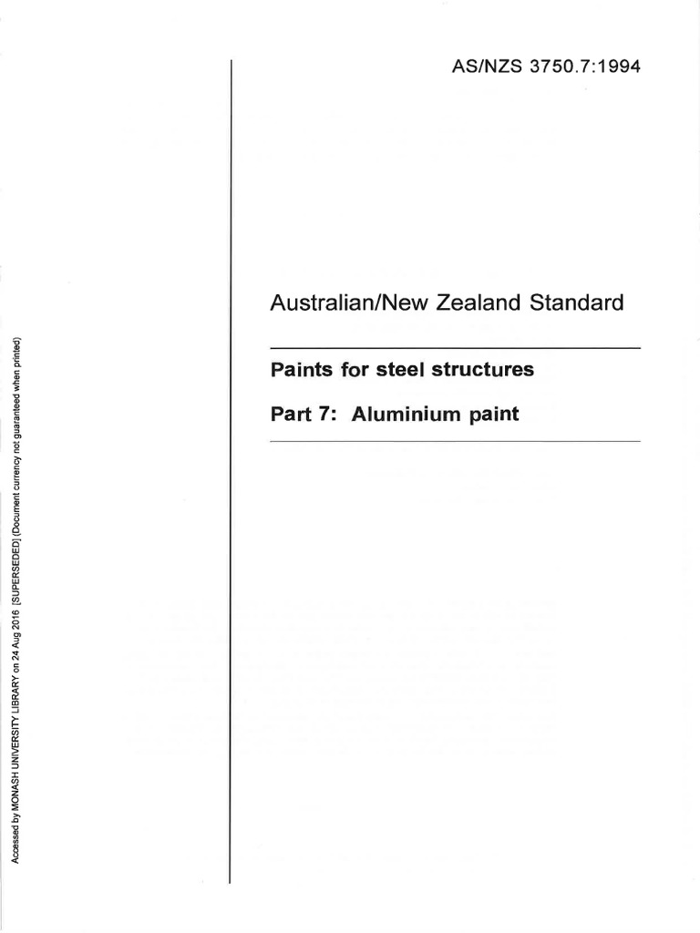 3750.7 - 1994 - Paints For Steel Structures - Aluminium Paint | PDF