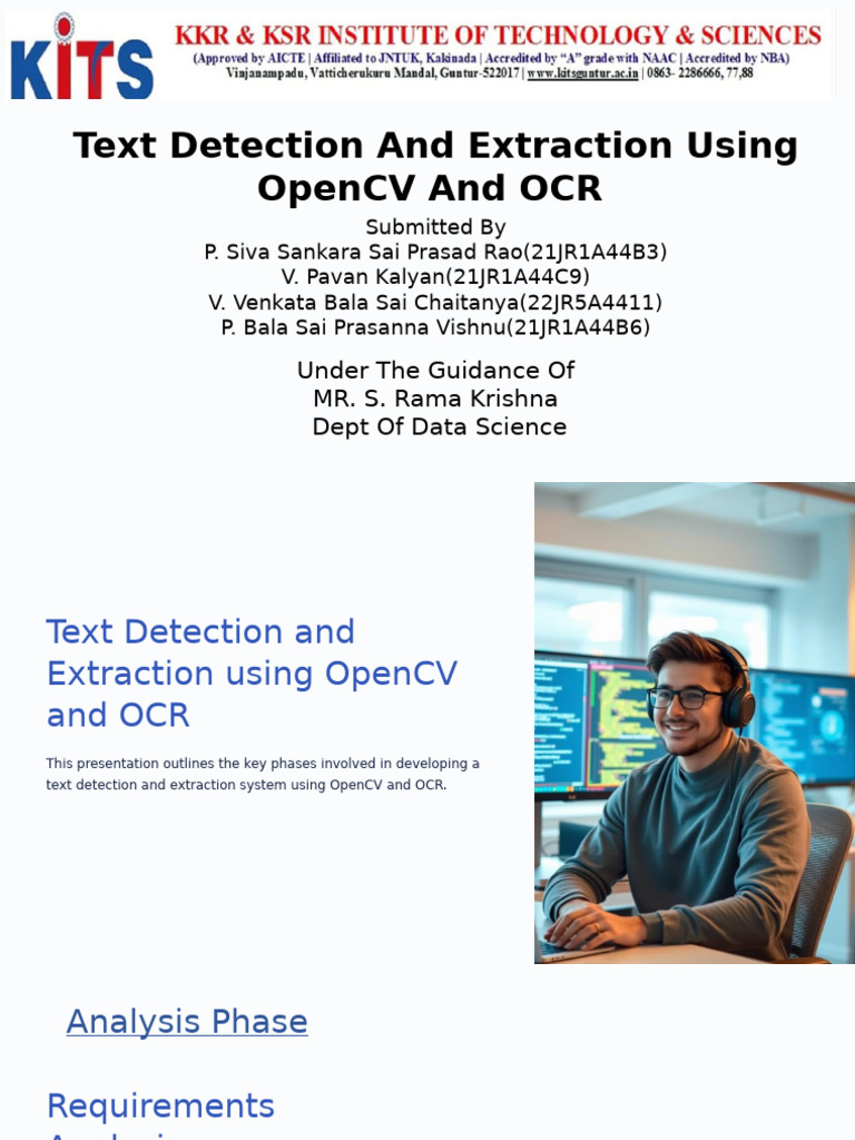 analysis phase.pptx_20250108_101518_0000 | PDF | Optical Character Recognition | Deep Learning