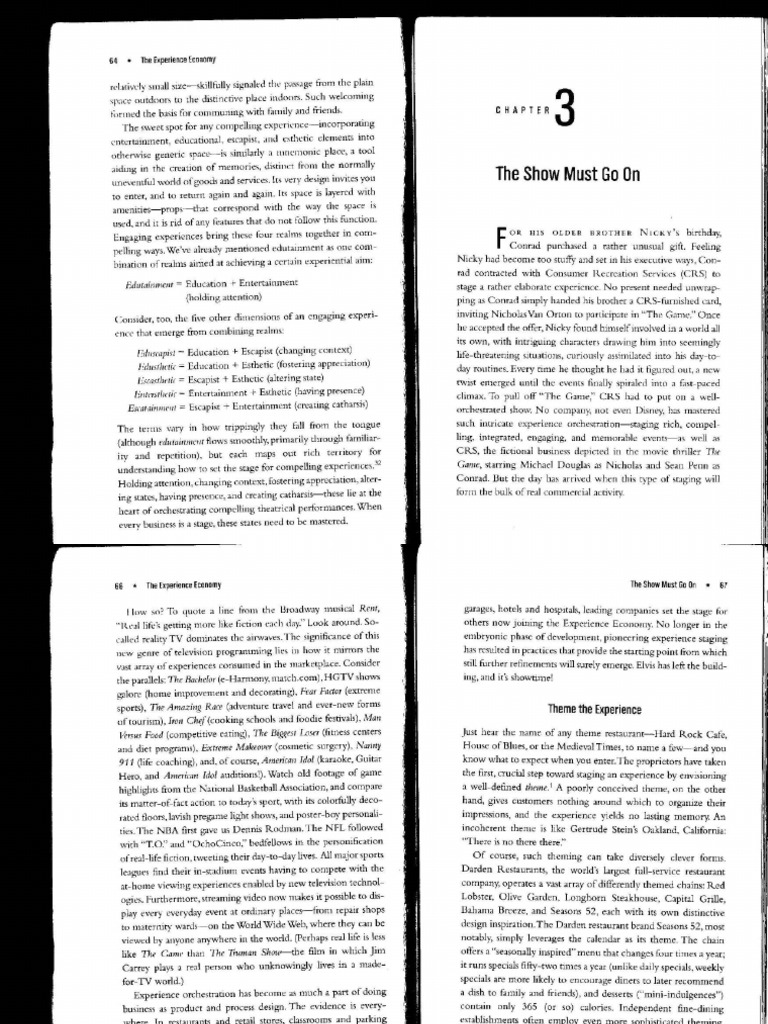 The Experience Economy - ch3 | PDF