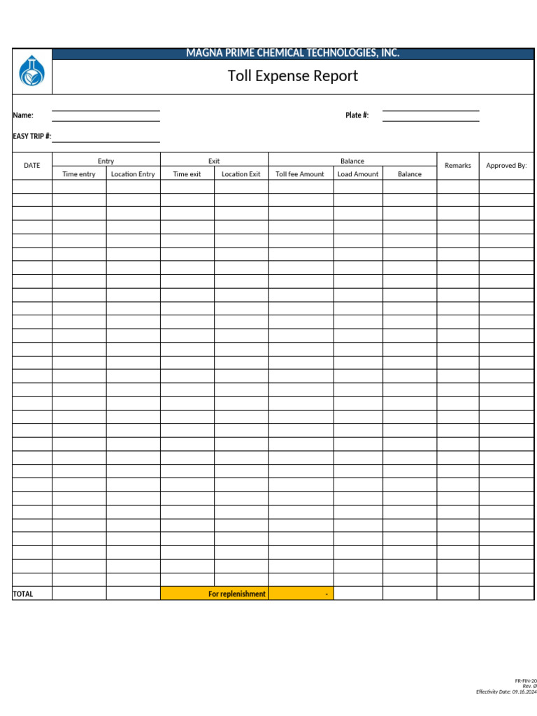 FR-FIN-20-Toll Expense Report (1) (2) | PDF