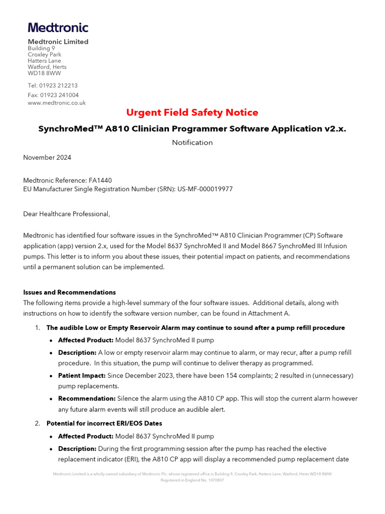 Medtronic - November 2024 | PDF | Health Care | Medicine