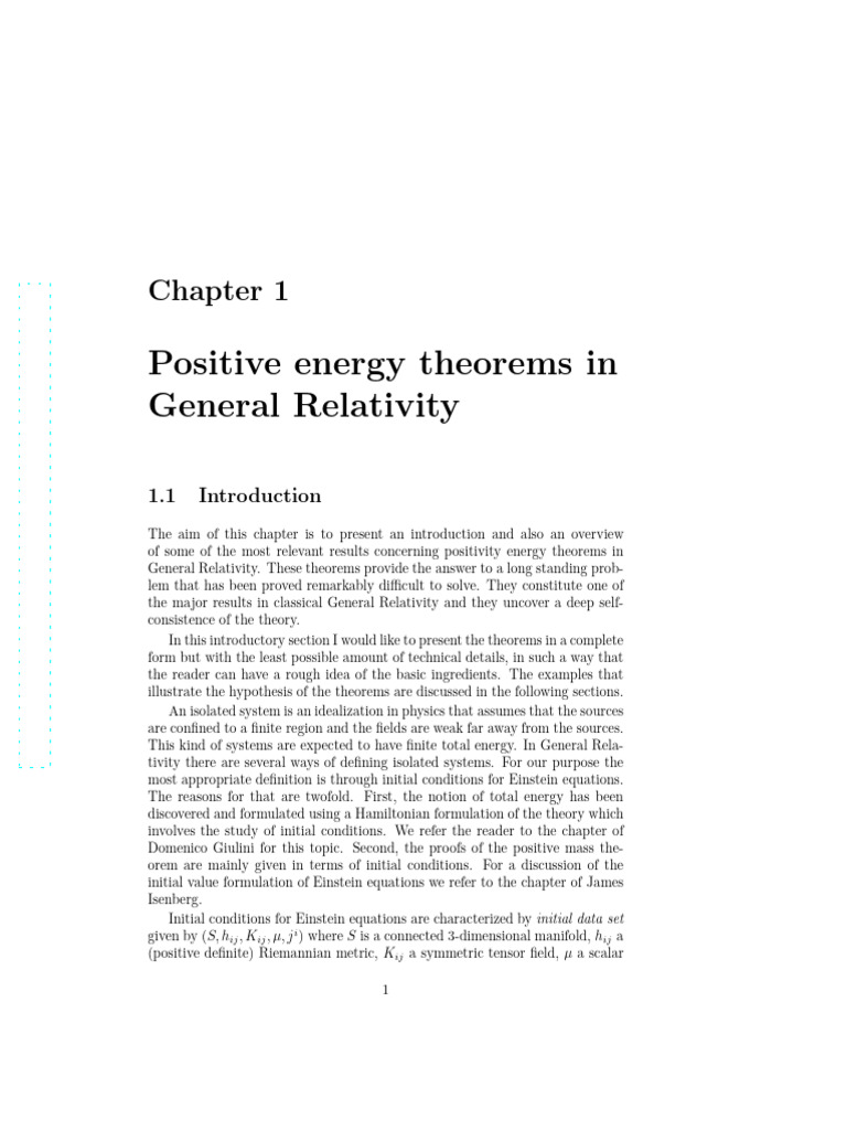 Positive energy theorems | PDF | Manifold | General Relativity