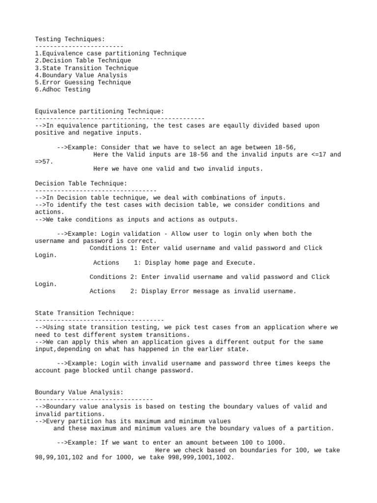 6.Testing Techniques | PDF | Software Testing | Password 6.Testing Techniques | PDF | Software Testing | Password