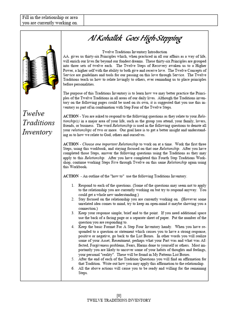 Traditions Inventory PDF | PDF | Alcoholics Anonymous | Twelve Step Program