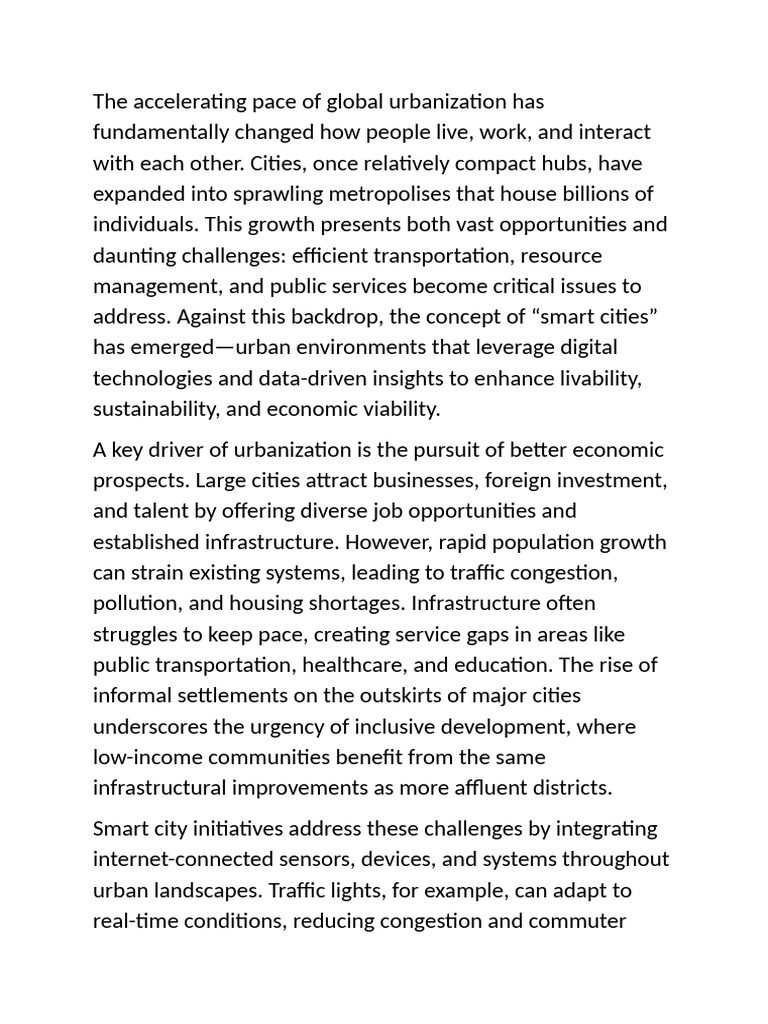 Urbanization and Smart Cities | PDF | Infrastructure | Urbanization