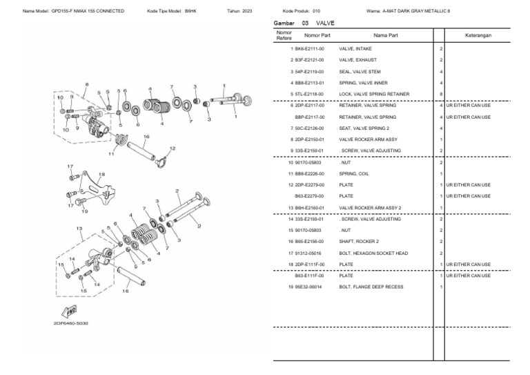 GPD155-F Nmax 155 Connected Valve | PDF | Engines | Internal Combustion ...