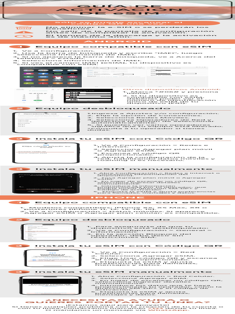 Guía de Activación de eSIM | PDF | Código QR | Yo telefono