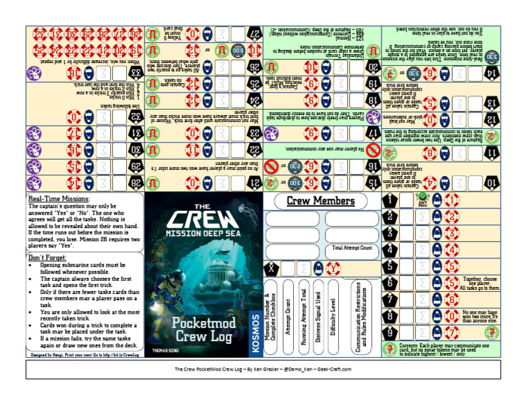 The Crew Deep Sea Pocketmod | PDF | Playing Cards | Board Games