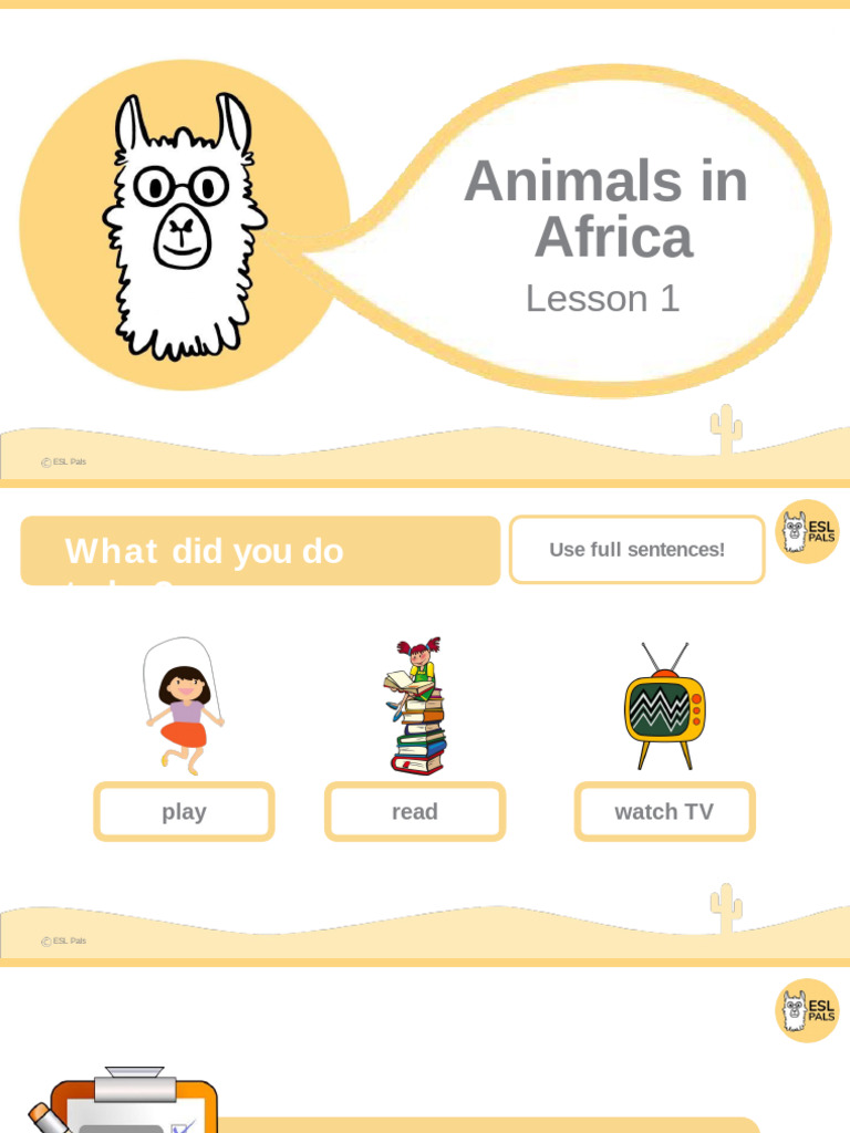 African Animals Vocabulary Lesson | PDF | Mammals | Fauna