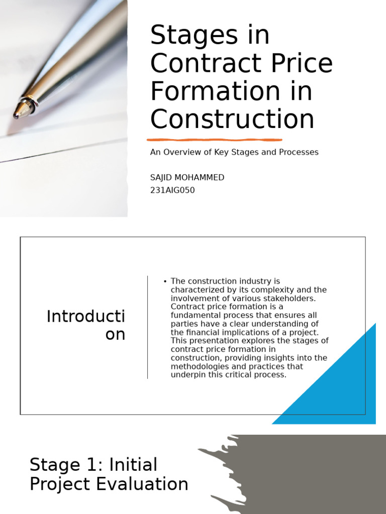 Construction Contract Pricing Stages | PDF | Evaluation | Negotiation