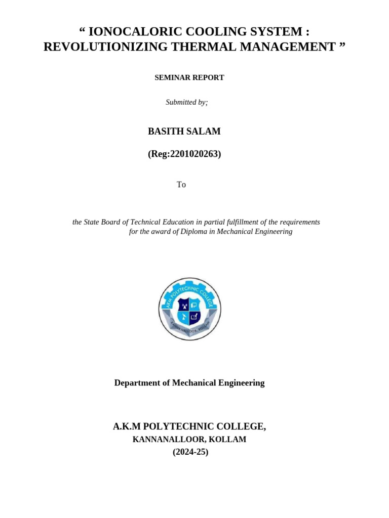 basith seminar report | PDF | Continuum Mechanics | Nature