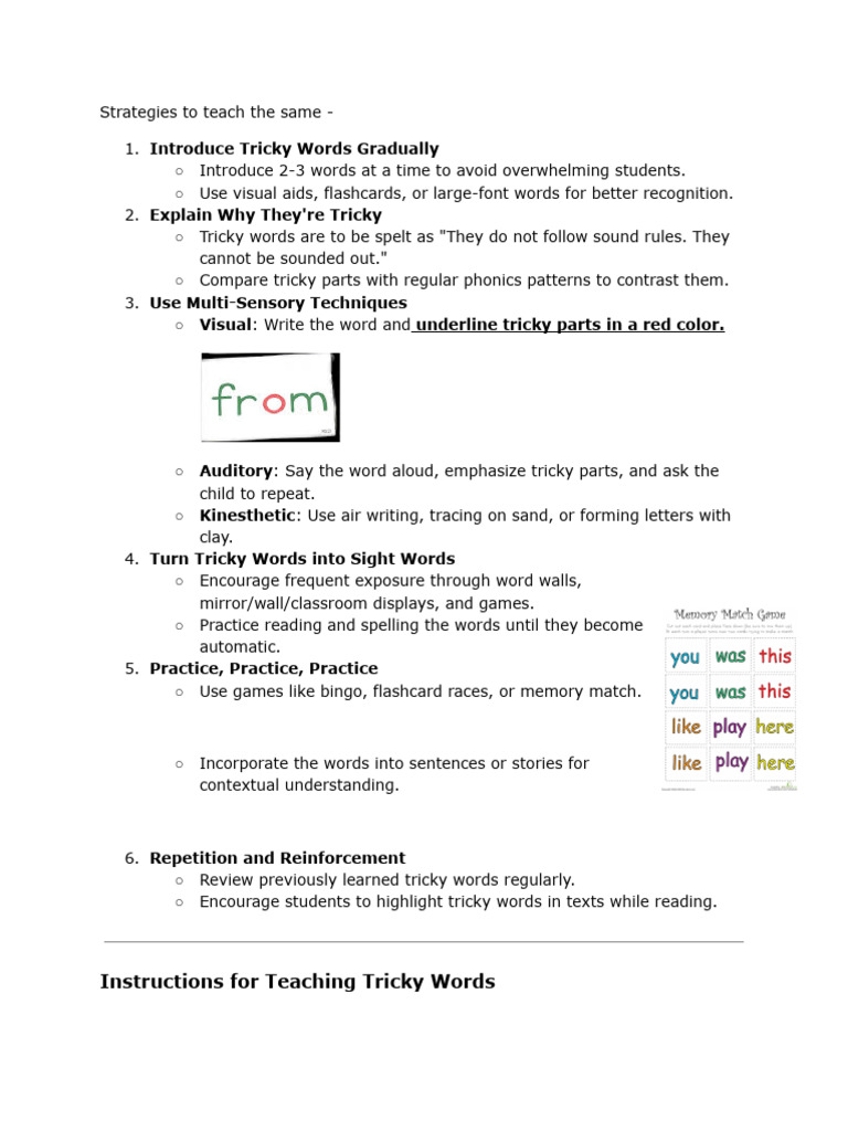 Teaching Tricky Words Effectively | PDF | Human Communication ...