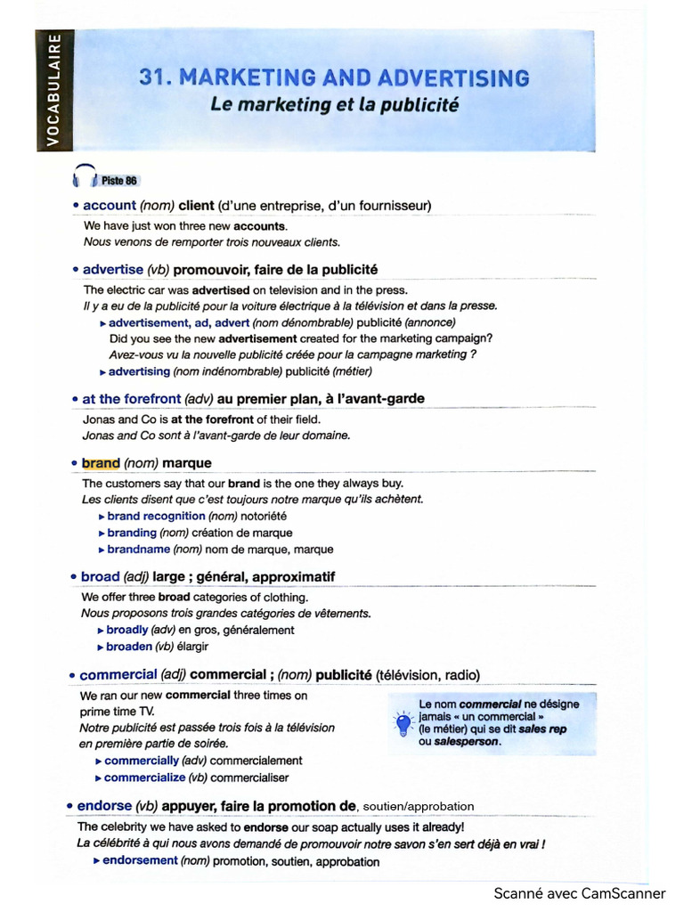 Vocab Marketing and Advertising | PDF