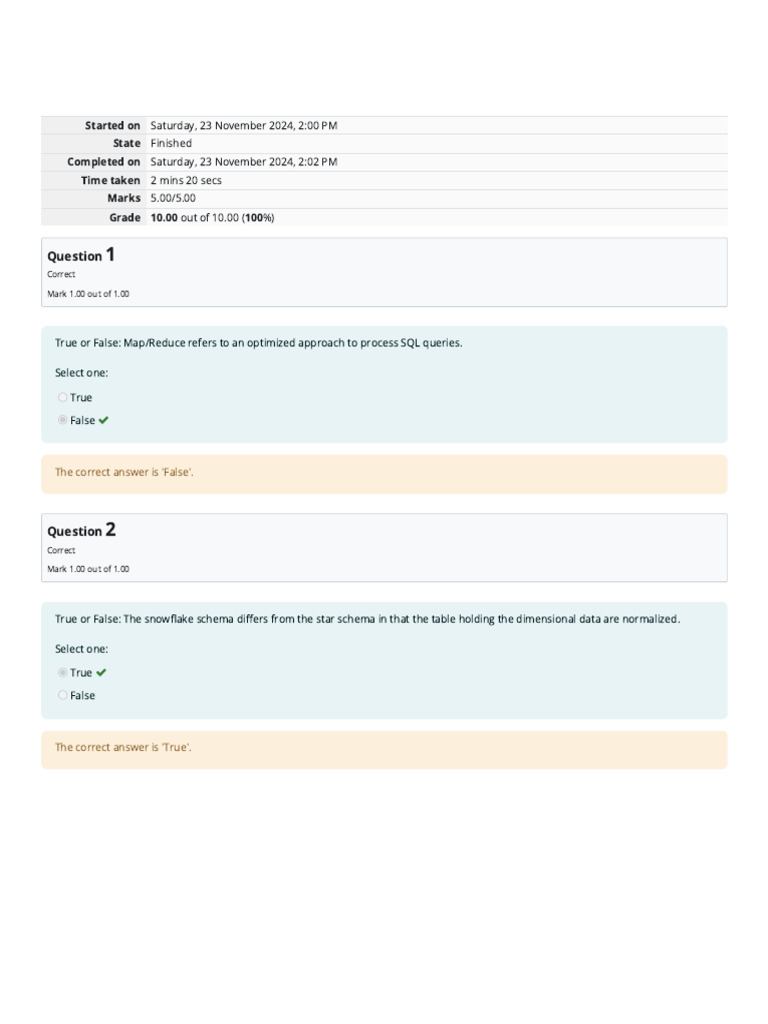 Self-Quiz Unit 2 - Attempt Review - Home | PDF