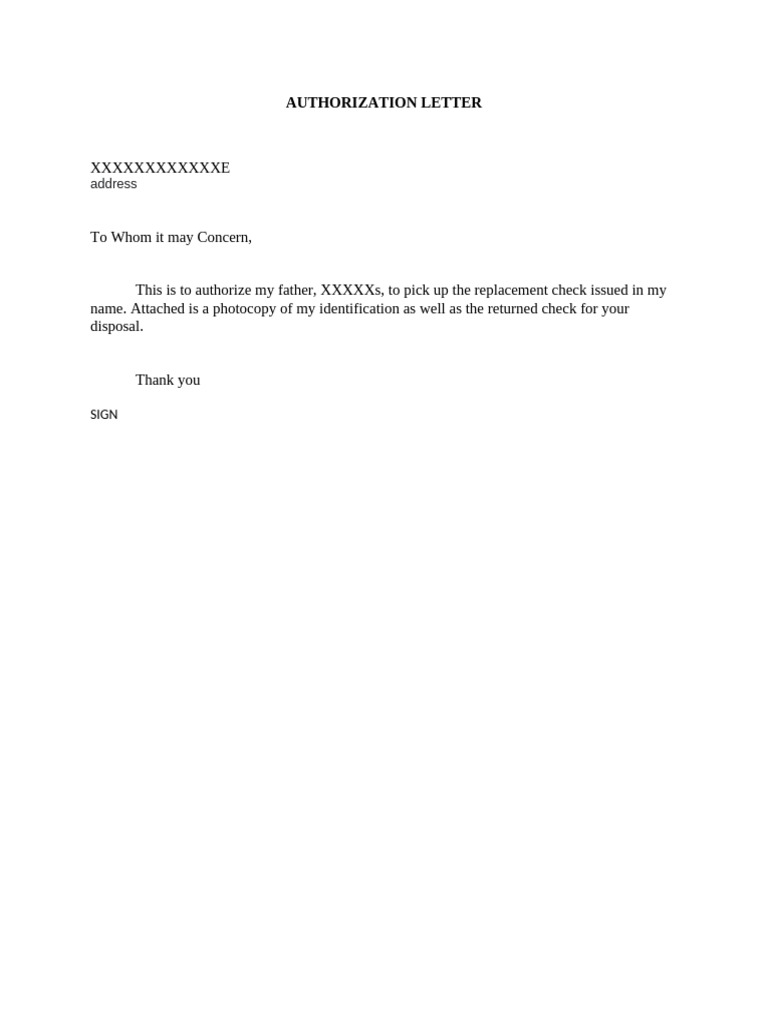 Authorization Letter Sample | PDF