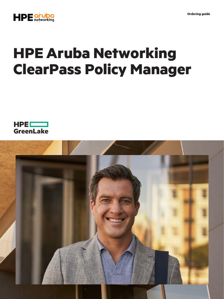 HPE Aruba Networking ClearPass Policy Manager-A00136883enw | PDF ...