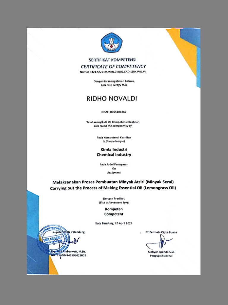 Sertifikat training | PDF