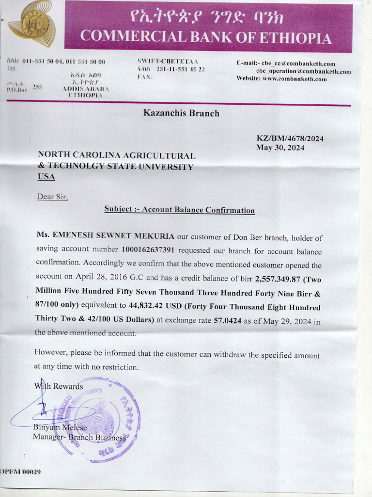 Balance Confirmation | PDF