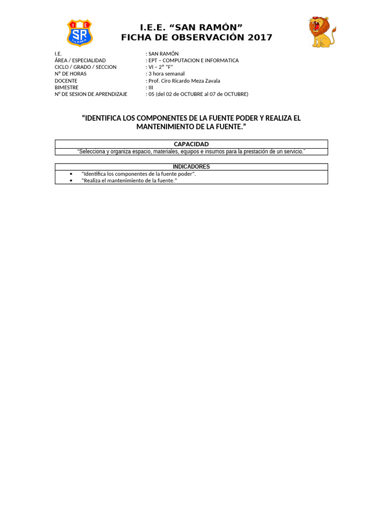 LISTA DE COTEJO 2017 SR 2do sem 09 | PDF