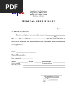 Medical Certificate for Sports Eligibility | PDF