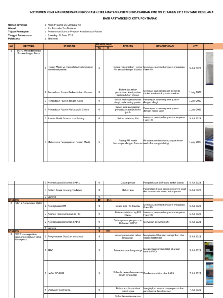 INSTRUMEN PENILAIAN PROGRAM KESELAMATAN PASIENfix | PDF