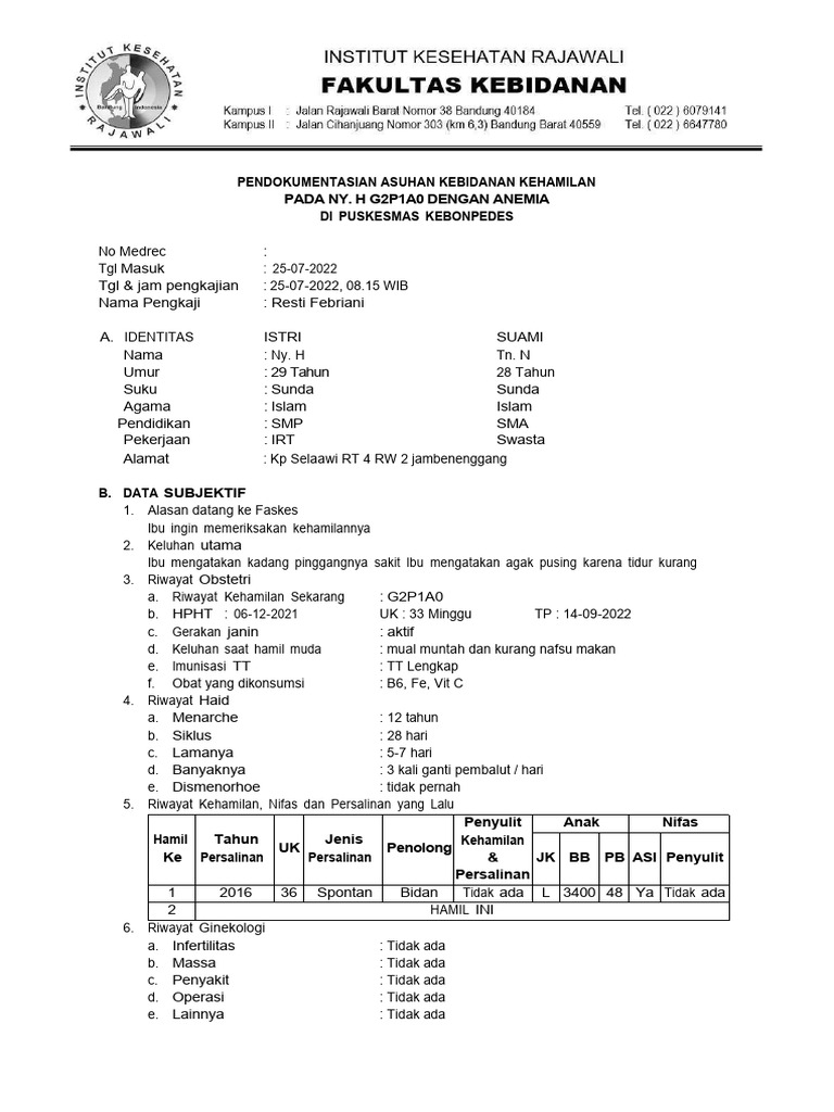 Contoh SOAP ANC | PDF