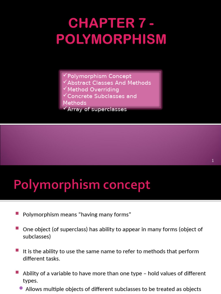 Chapter7 Polymorphism | PDF | Class (Computer Programming) | Inheritance (Object Oriented ...
