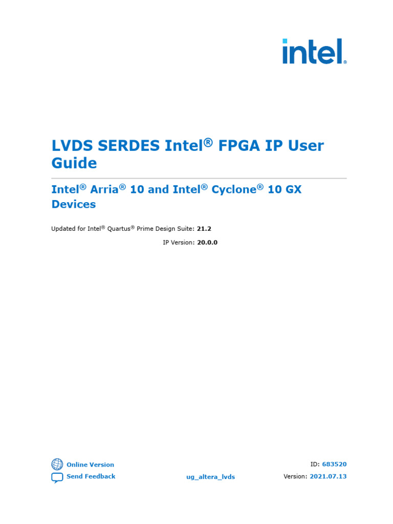 Ug Altera lvds-683520-666374 | PDF | Field Programmable Gate Array | Input/Output