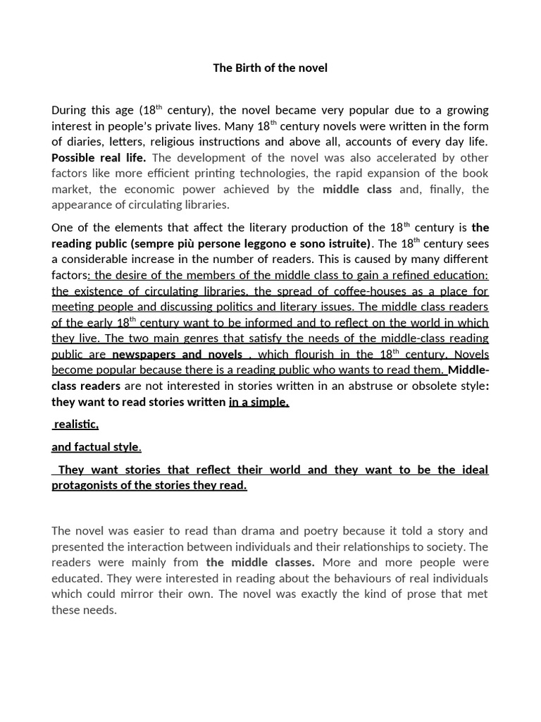 The Birth of Novel Part 0 | PDF | Novels | Narrative