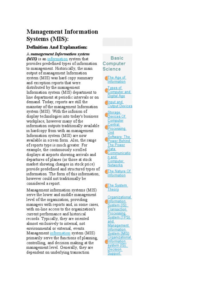 Management Information Systems | PDF | Management Information System ...