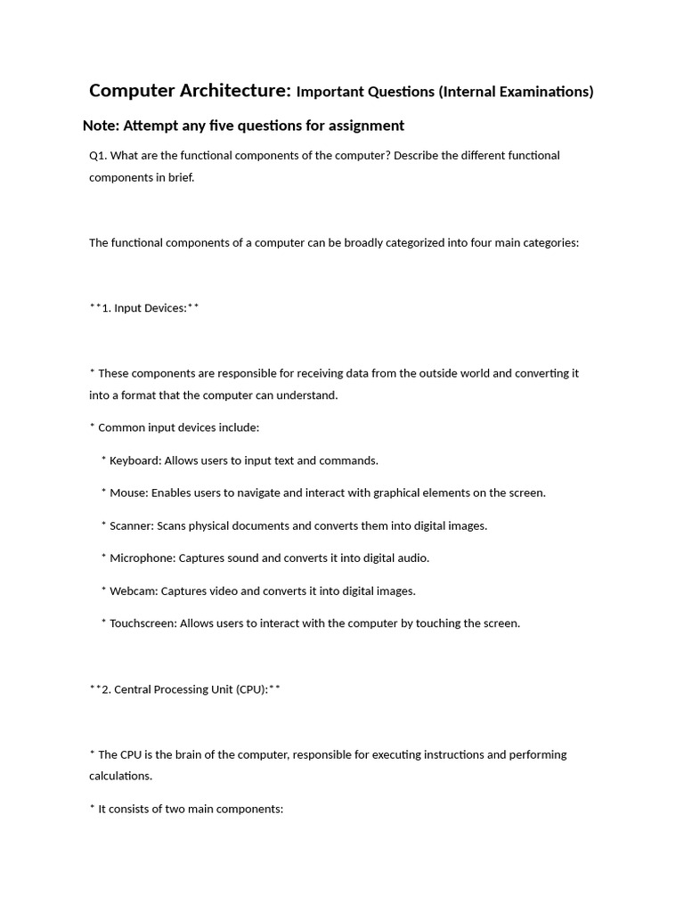 Computer Architecture - Imp.assgn | PDF | Computer Data Storage | Parallel Computing