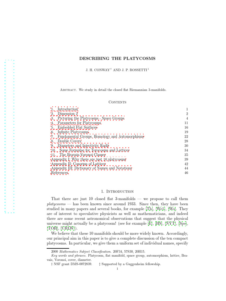 Ten Closed Flat 3-Manifolds | PDF | Lattice (Group) | Manifold