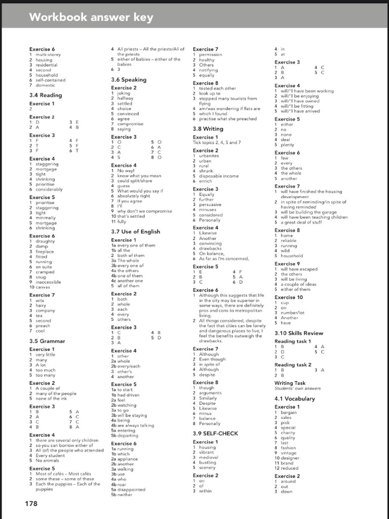 Focus 4 Workbook Answerkey | PDF