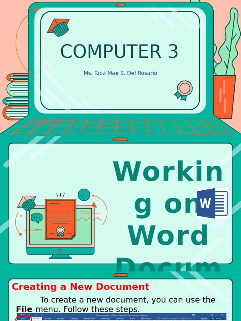 Lesson 2 Working on Word Documents | PDF | Cursor (User Interface ...