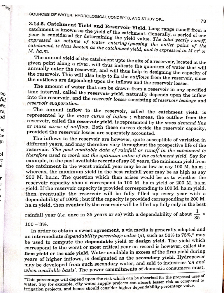 Reservoir Yield | PDF