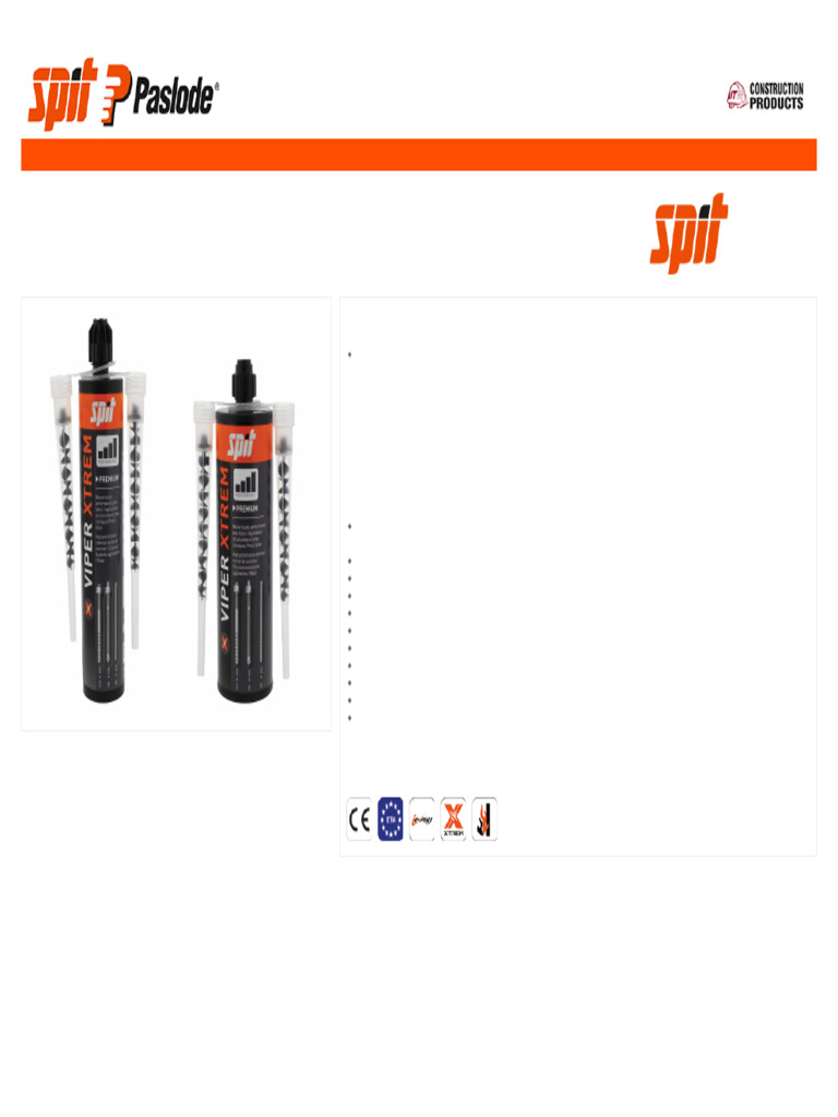 Viper Xtrem: High-Performance Mortar | PDF | Concrete | Materials