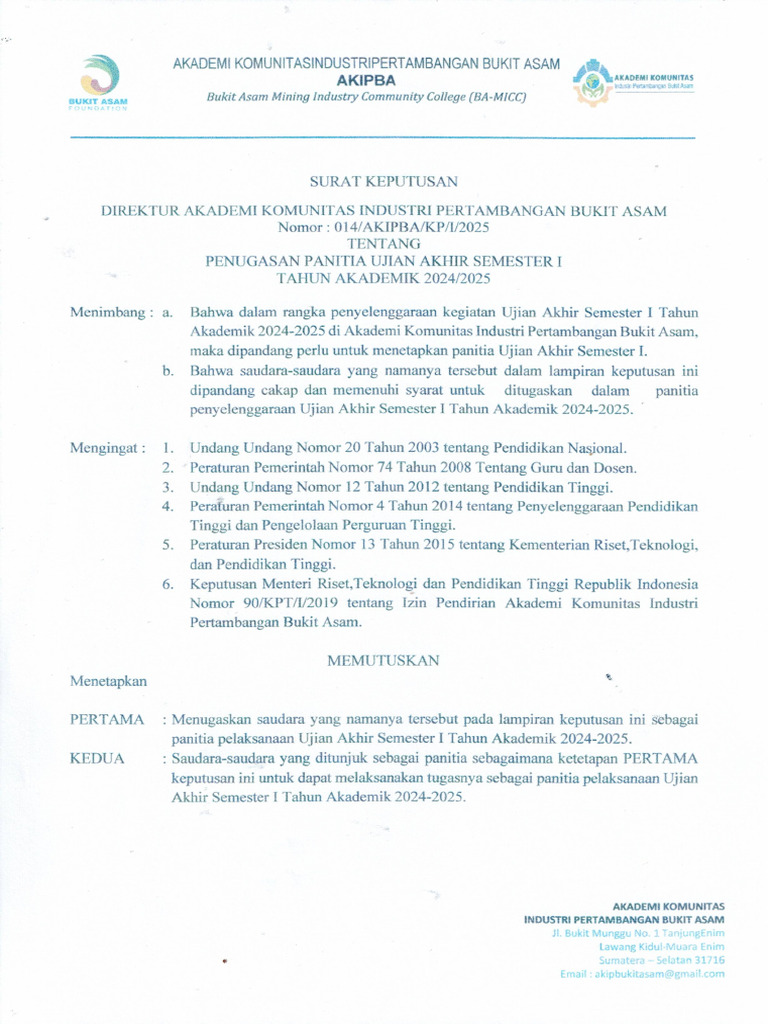 SK UAS Semester Ganjil 2024-2025 | PDF