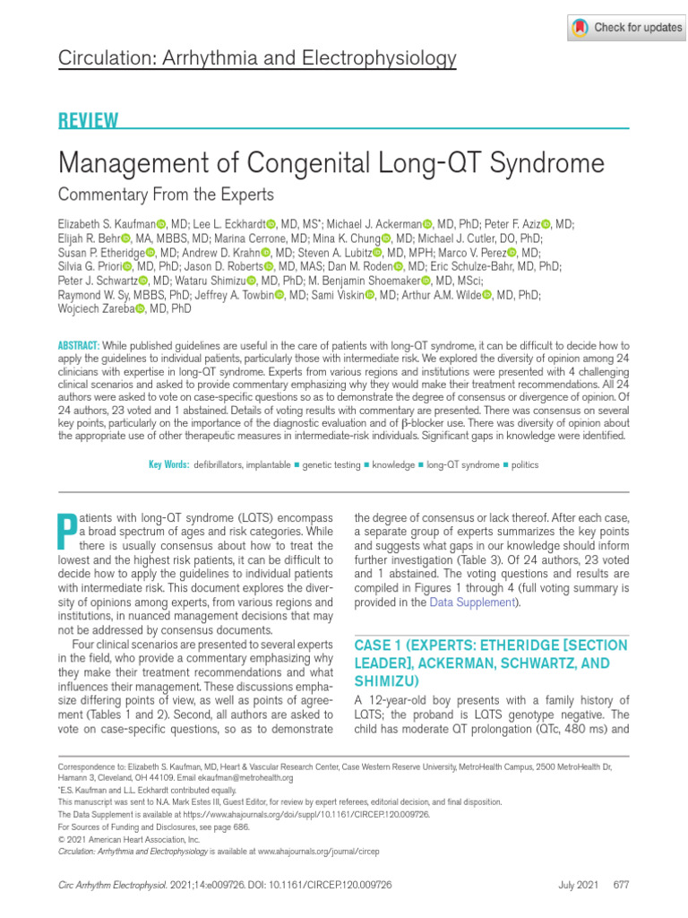 Expert Insights on Long-QT Management | PDF | Cardiology | Causes Of Death