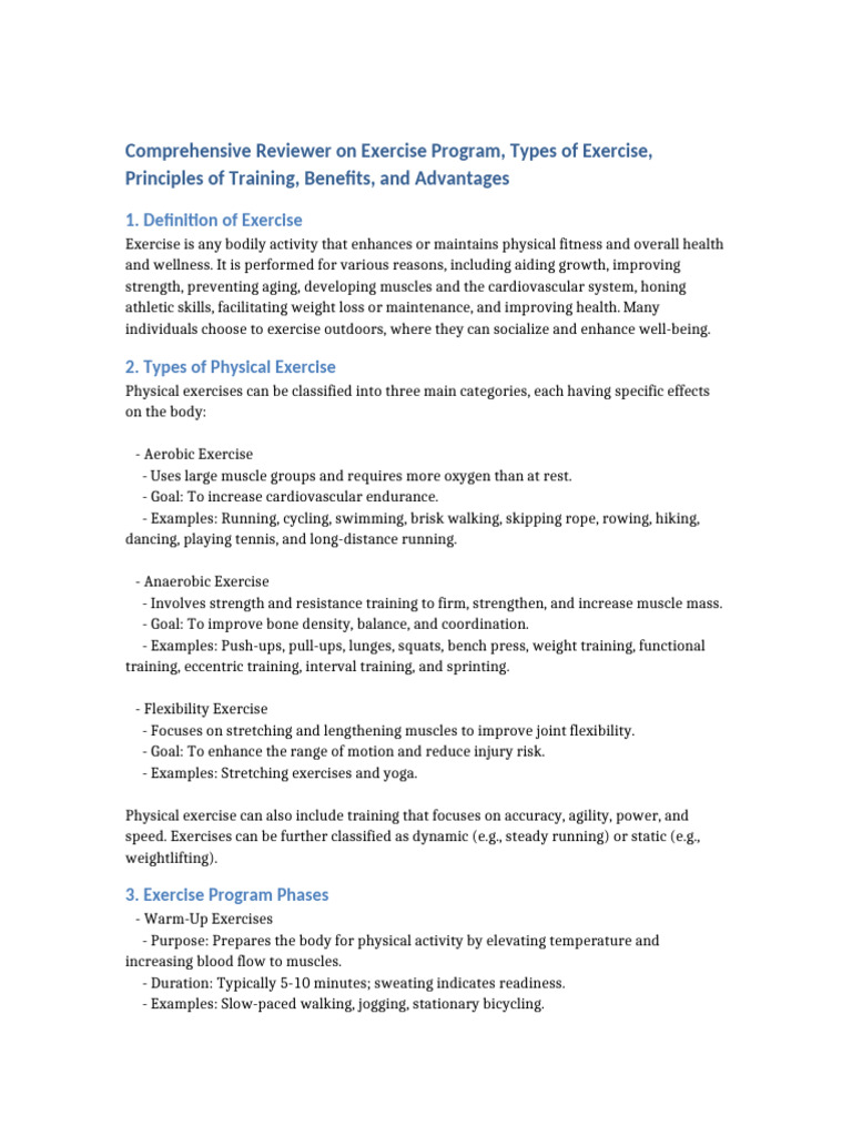 Comprehensive_Reviewer_on_Exercise_Program | PDF | Strength Training ...