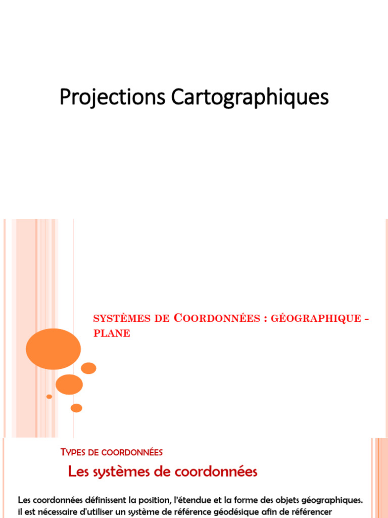 Projections Cartographiques et Systèmes de Coordonnées | PDF | La ...