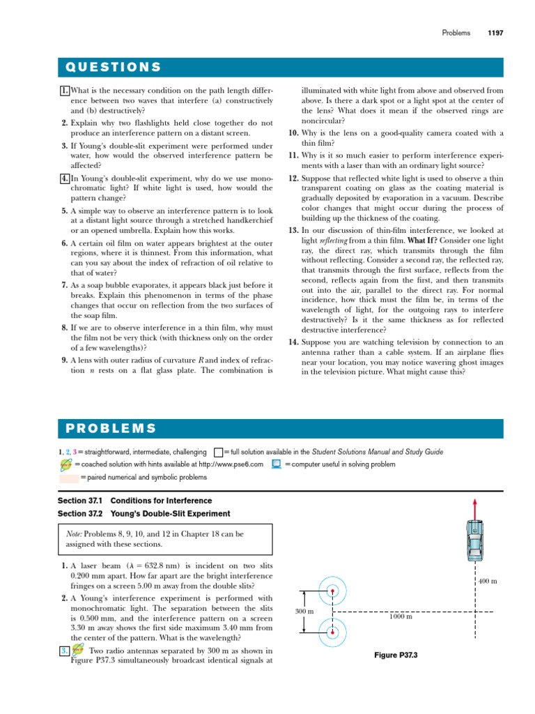 Interference and Light Waves FAQ | PDF | Wavelength | Physical Sciences