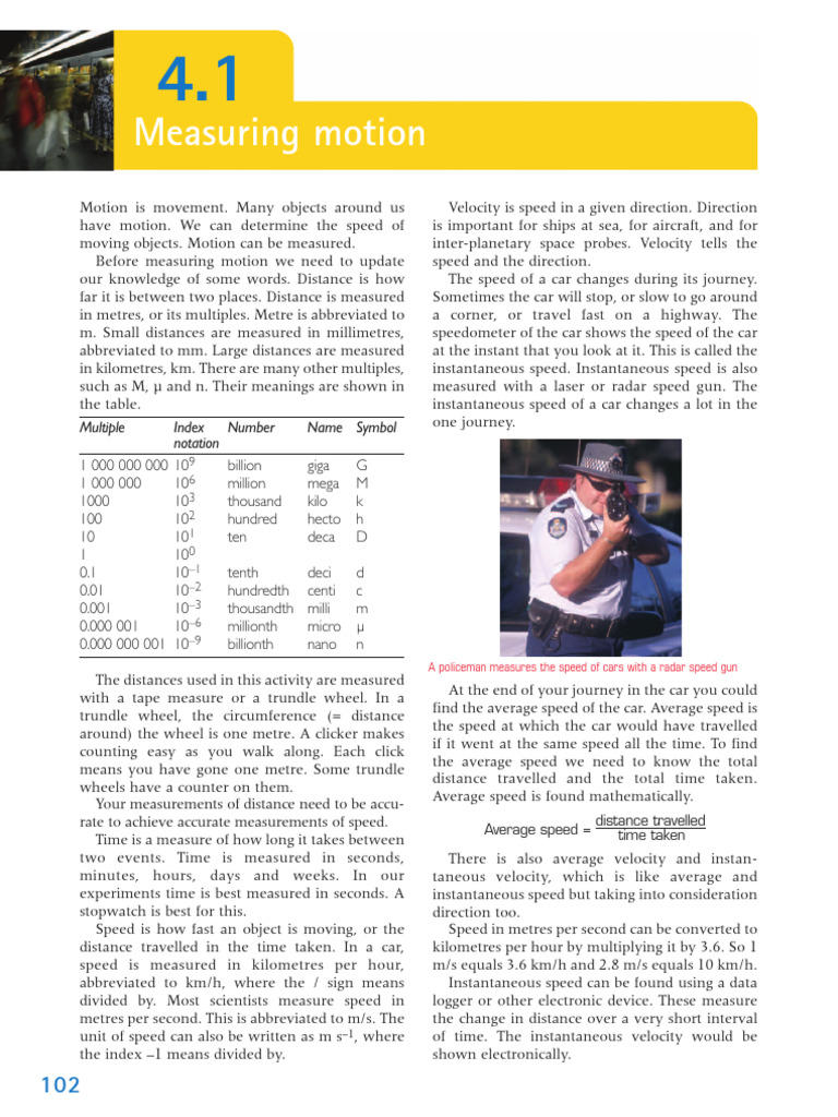 Worksheet - Measuring Motion | PDF | Speed | Spacetime