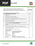 Dwu Non School Leaver Application Form | PDF | Science | Mathematics