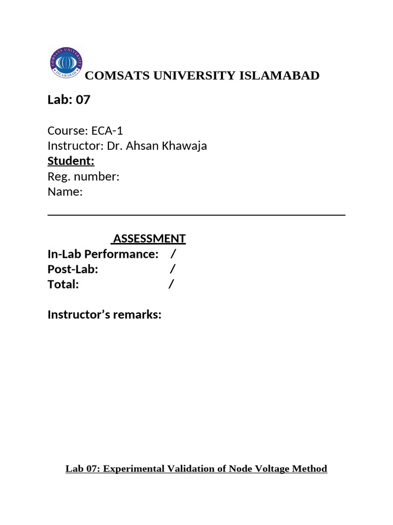 Lab Report Layout 1 | PDF | Electronic Circuits | Computer Engineering