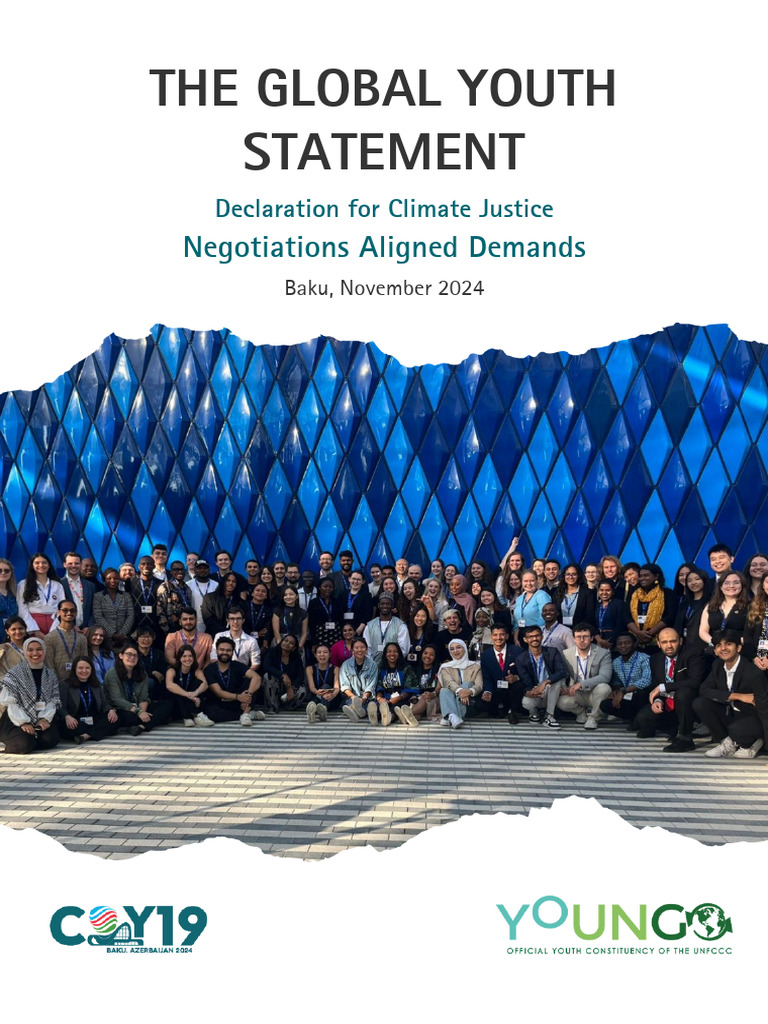 The Global Youth Statement | PDF | Climate Resilience | United Nations ...