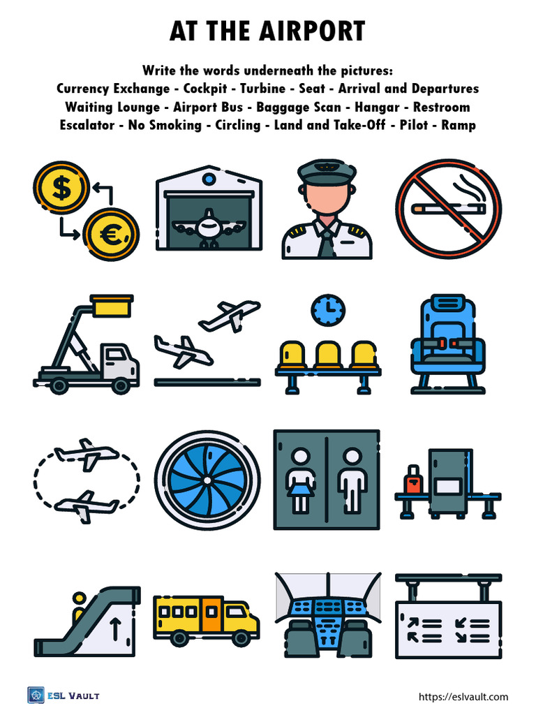 Airport Vocabulary for ESL Learners | PDF