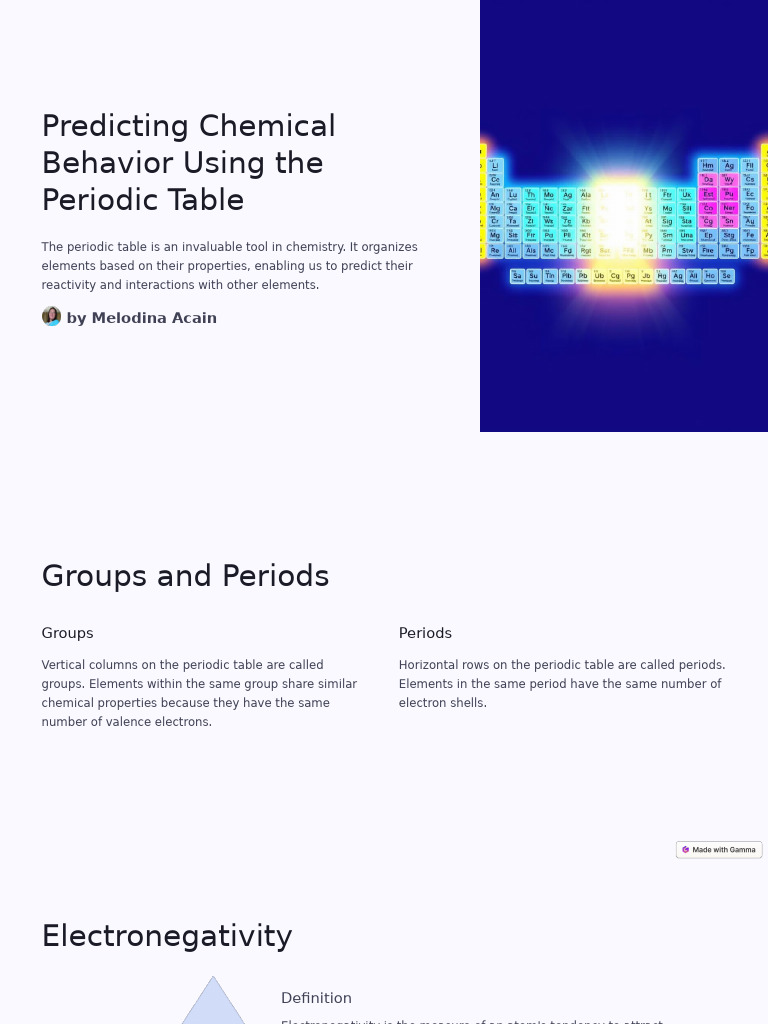 Predicting Chemical Behavior Using The Periodic Table | PDF | Ion ...